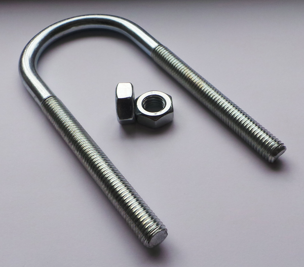60mm X M10 Extended Bright Zinc Plated Steel U Bolt & 2 Nuts | British ...