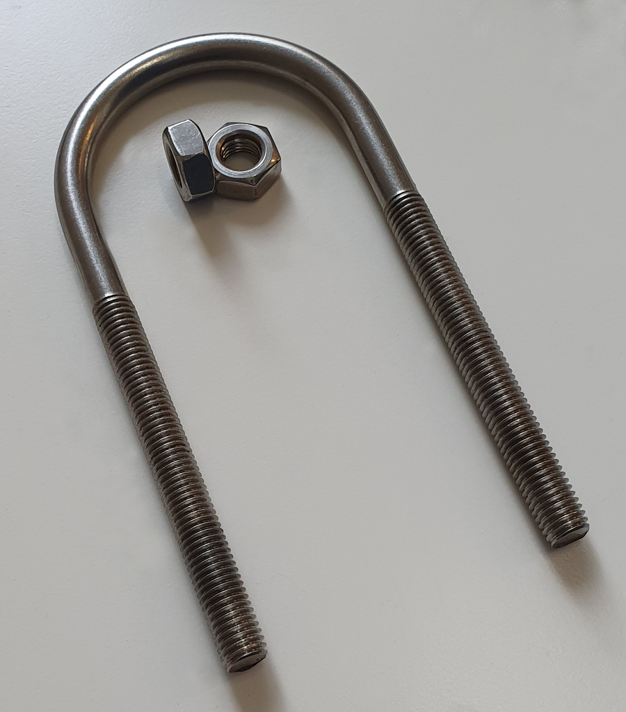 45mm X M10 Extended Stainless Steel Grade 316 U Bolt & 2 Nuts | British ...